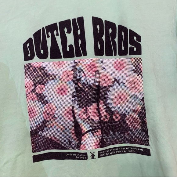 Dutch Bros | Tops | Dutch Bros Graphic Tee In Mint Green | Poshmark